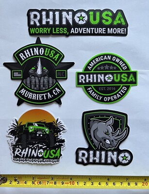 5 RHINO USA Straps STICKERS DECALS overland utv adventure sandsports ...