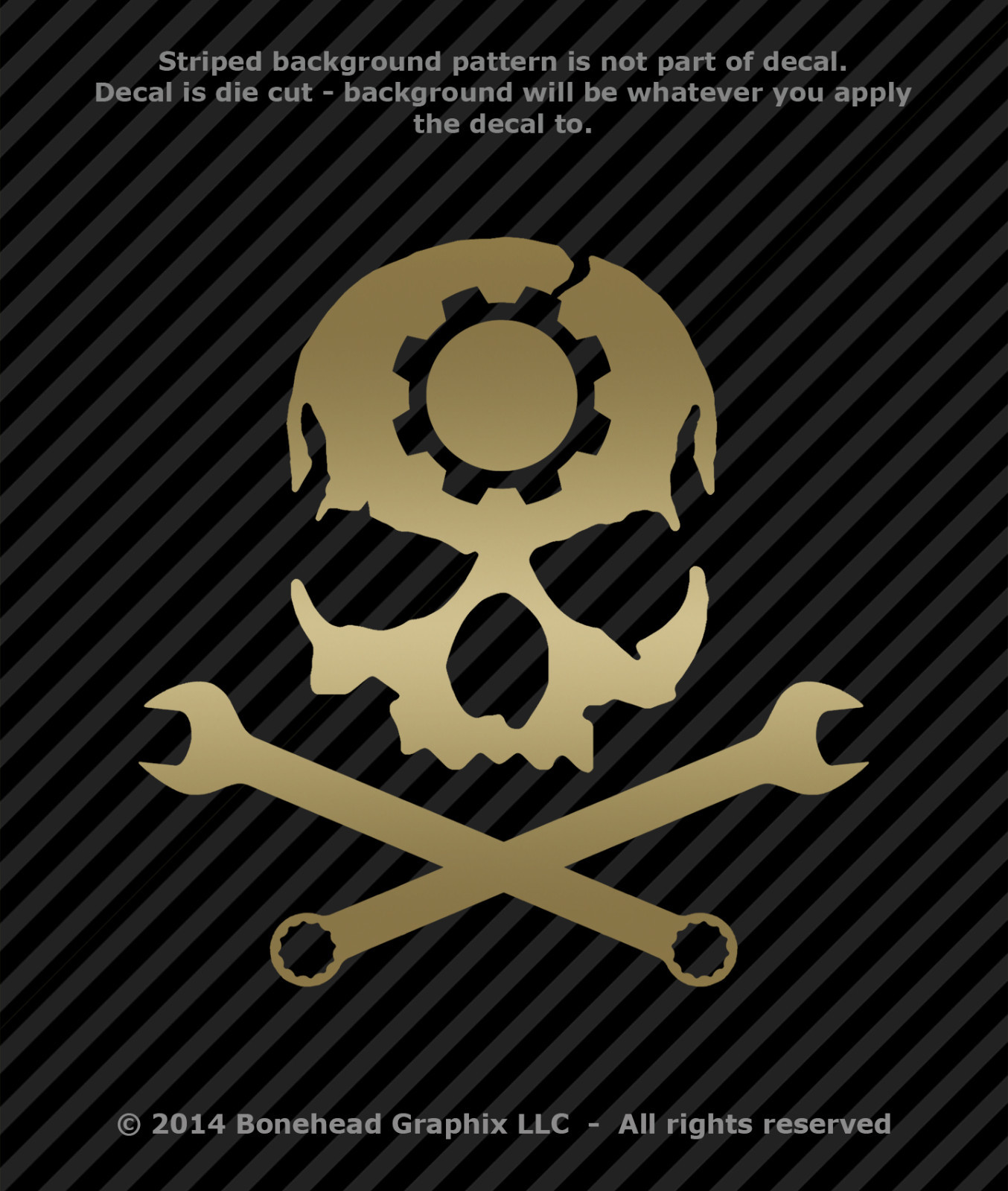 Gear Skull With Wrenches Mechanic Maintenance Vinyl Decal Sticker - 25 ...