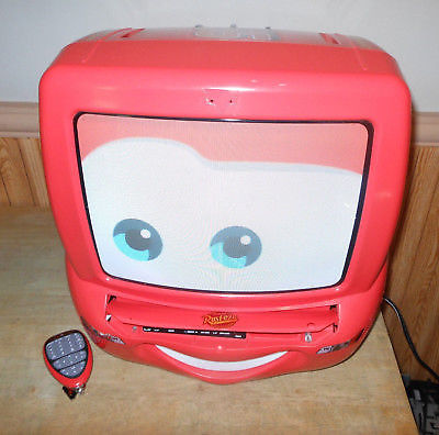 Disney Pixar Cars Lightning Mcqueen 13" CRT TV DVD Combo Television for ...