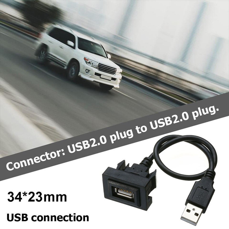 For Toyota Car Dashboard Flush Mount USB Male to Female Extension Cable ...