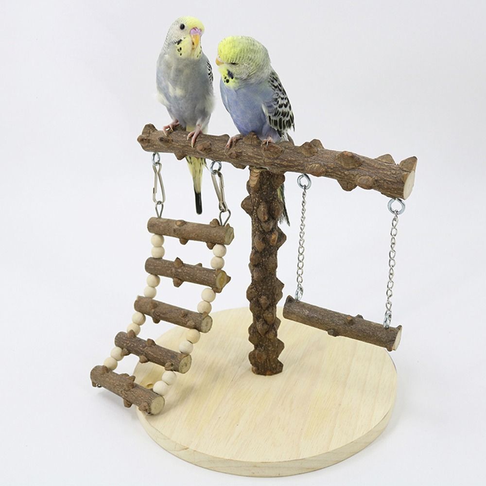 Wooden Parrot Play Stand Swing Parrot Standing Rack Bird Perch Stand ...