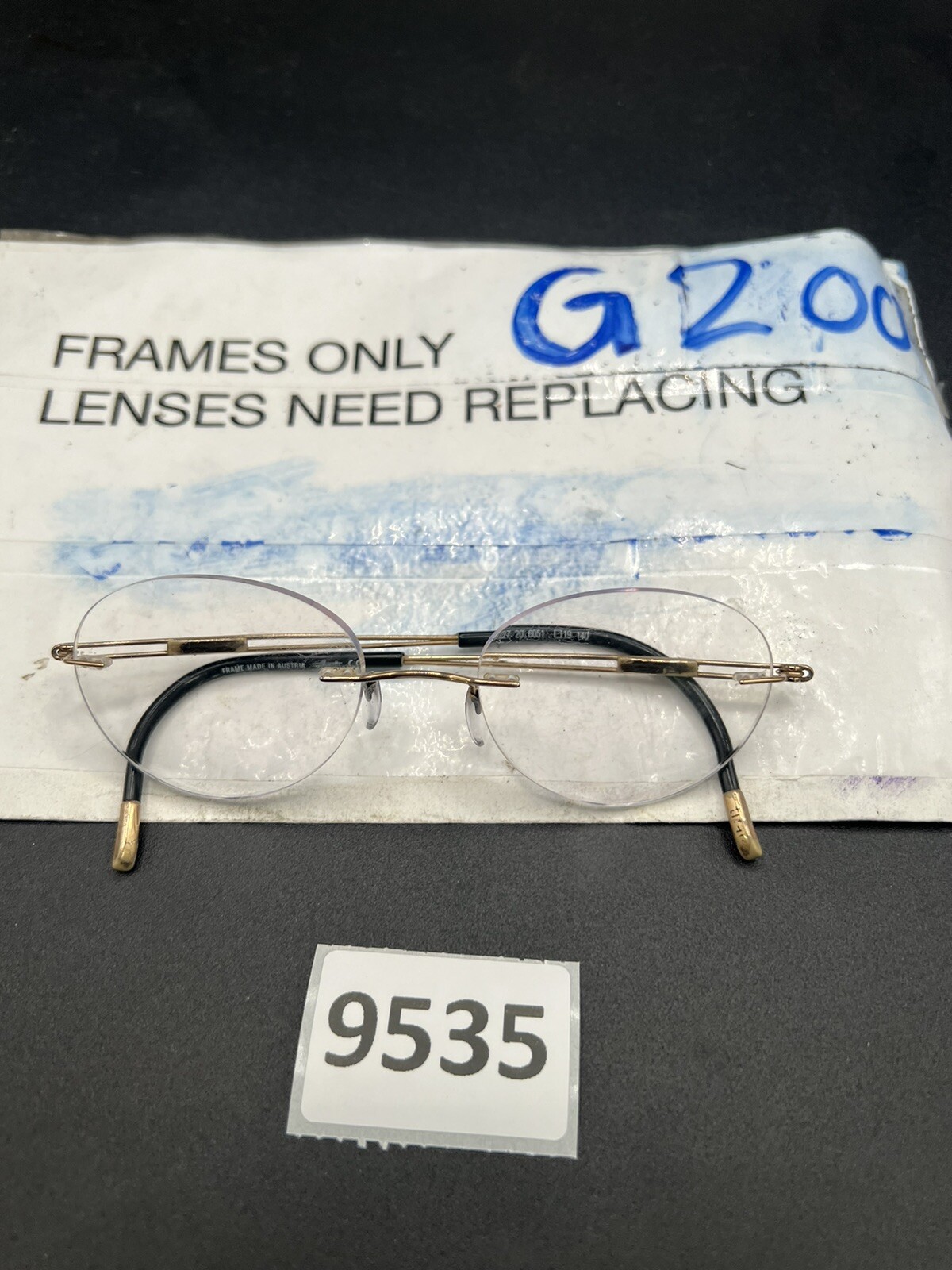 Silhouette 5227 20 6051 Titanium Gold Black Rimless Eyeglasses Frames ...