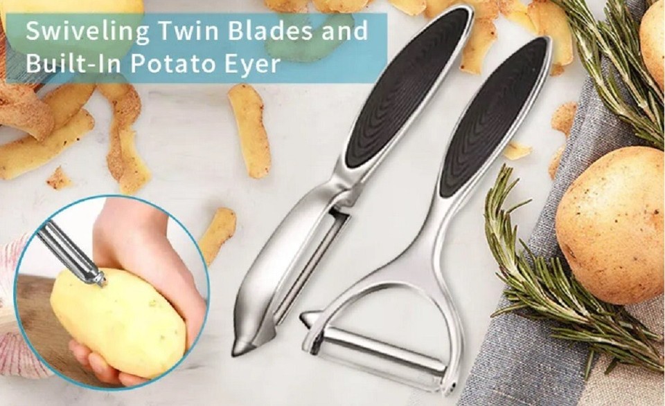 2-Pack Stainless Steel Vegetable & Fruit Peeler – Non-Slip Handle ...
