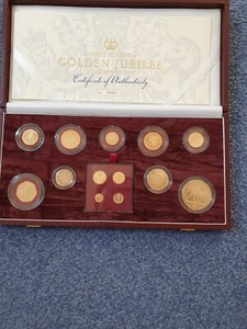 2002 royal mint golden jubilee gold proof 13 coin set | eBay