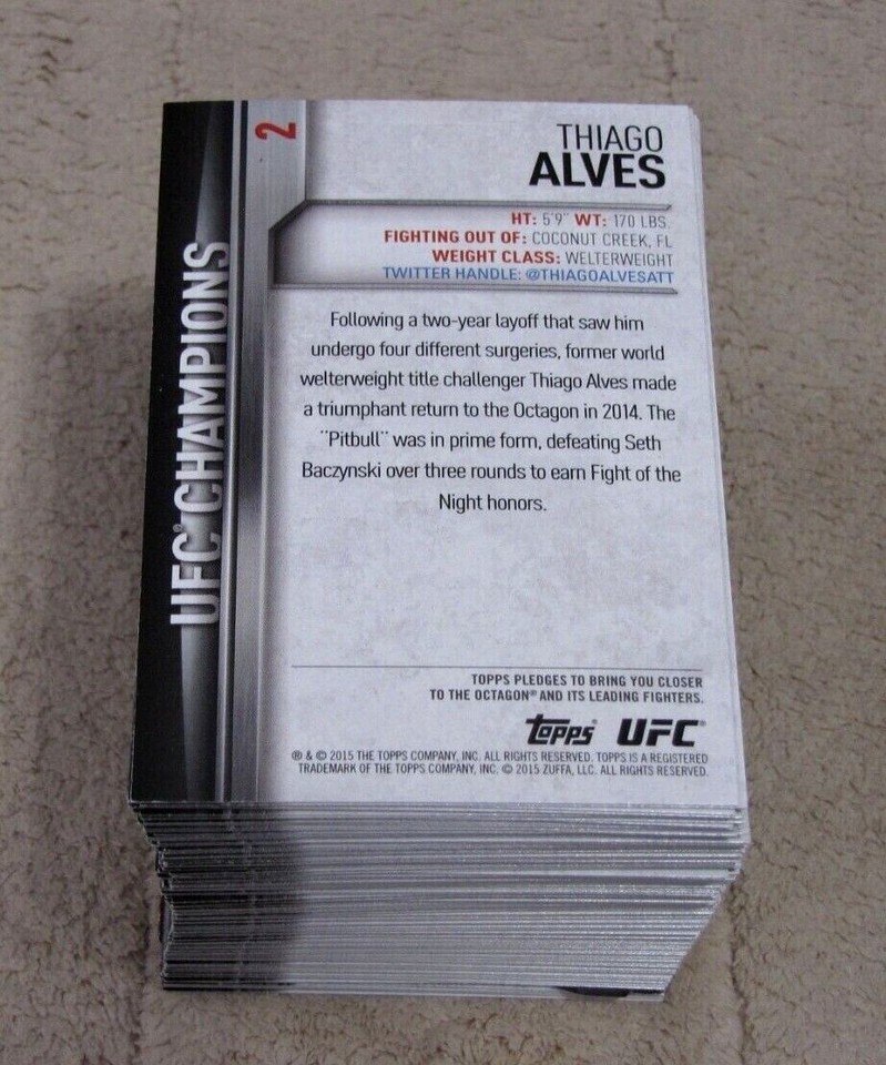 2015 Topps UFC Champions MMA Base, Black /188, Future (Pick Choose ...