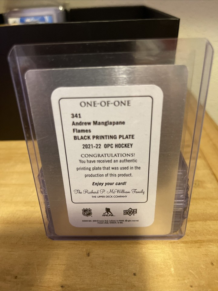 Calgary Flames andrew mangiapane 21-22 Opeechee Black Printing Plate | eBay