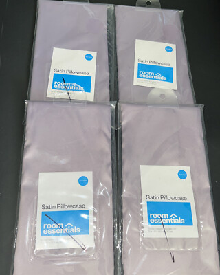Room Essentials Satin Pillowcase Standard 20" x 30" Purple Lots Of (4 ...