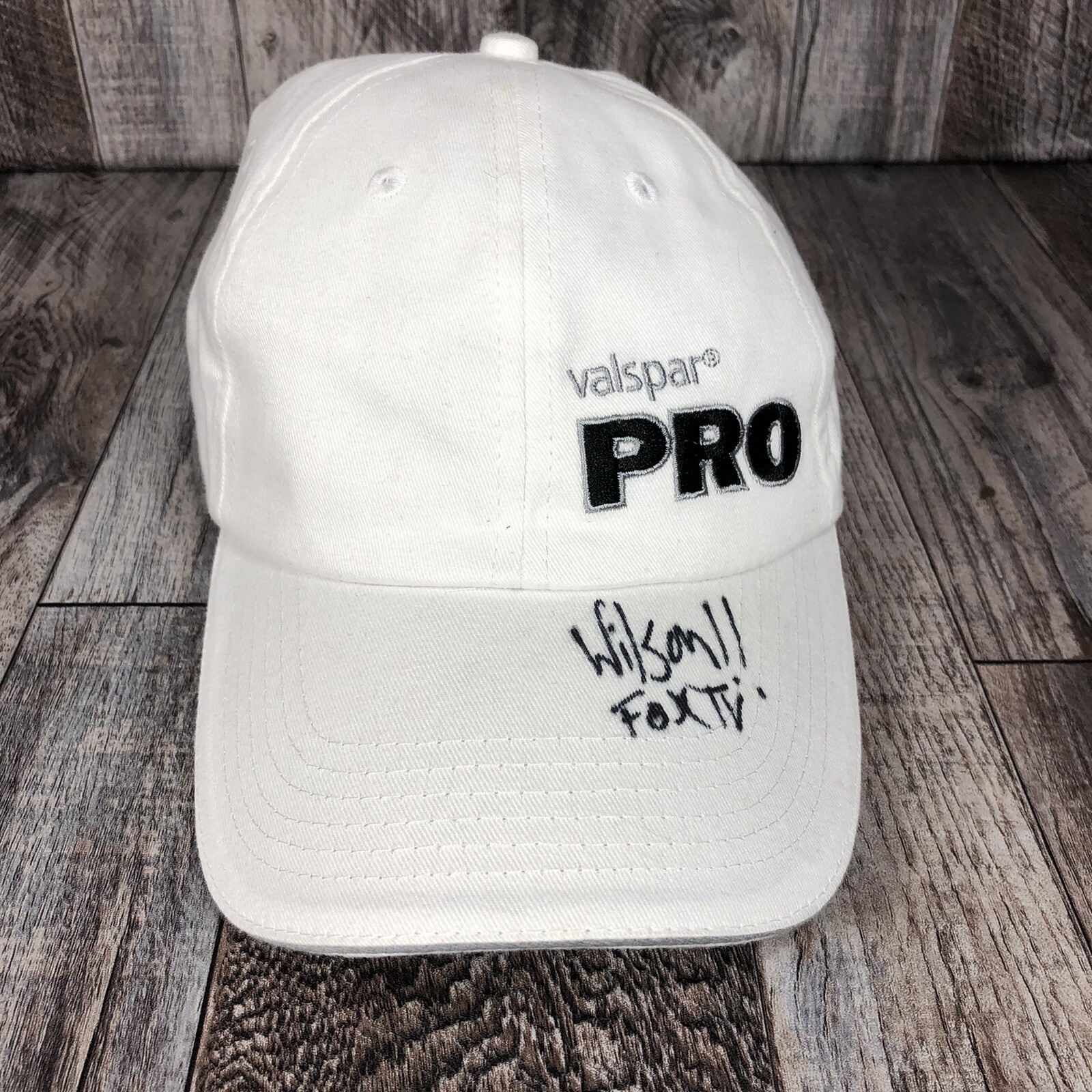Valspar Pro Signed Wilson Fox TV Cap Hat Painter White One Size ...