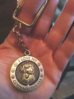 I Love My Golden Retriever Metal Key Chain. Spin Around Feature. | eBay