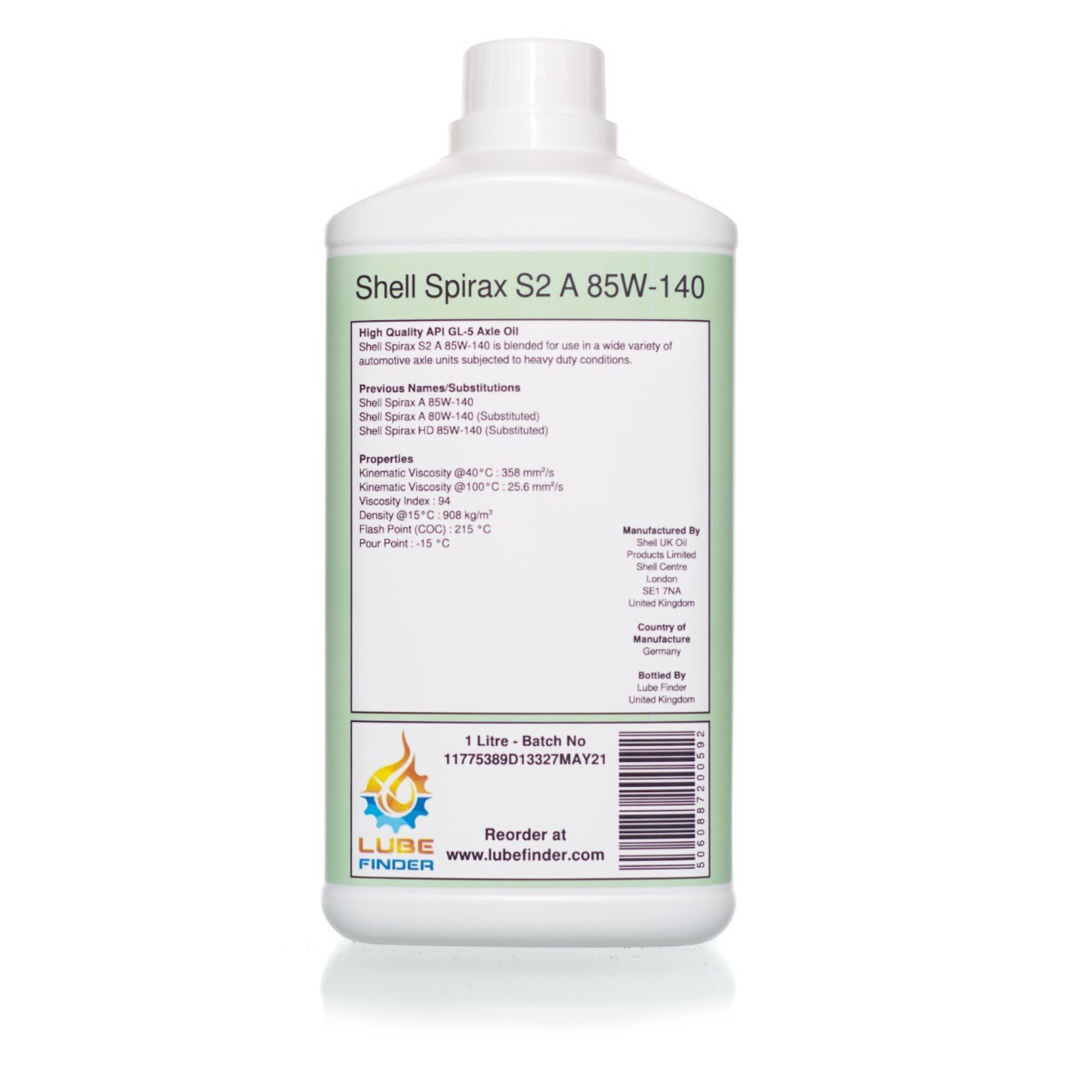 1L Shell Spirax S2 A 85W-140 (HD) GL-5 Axle Oil | eBay