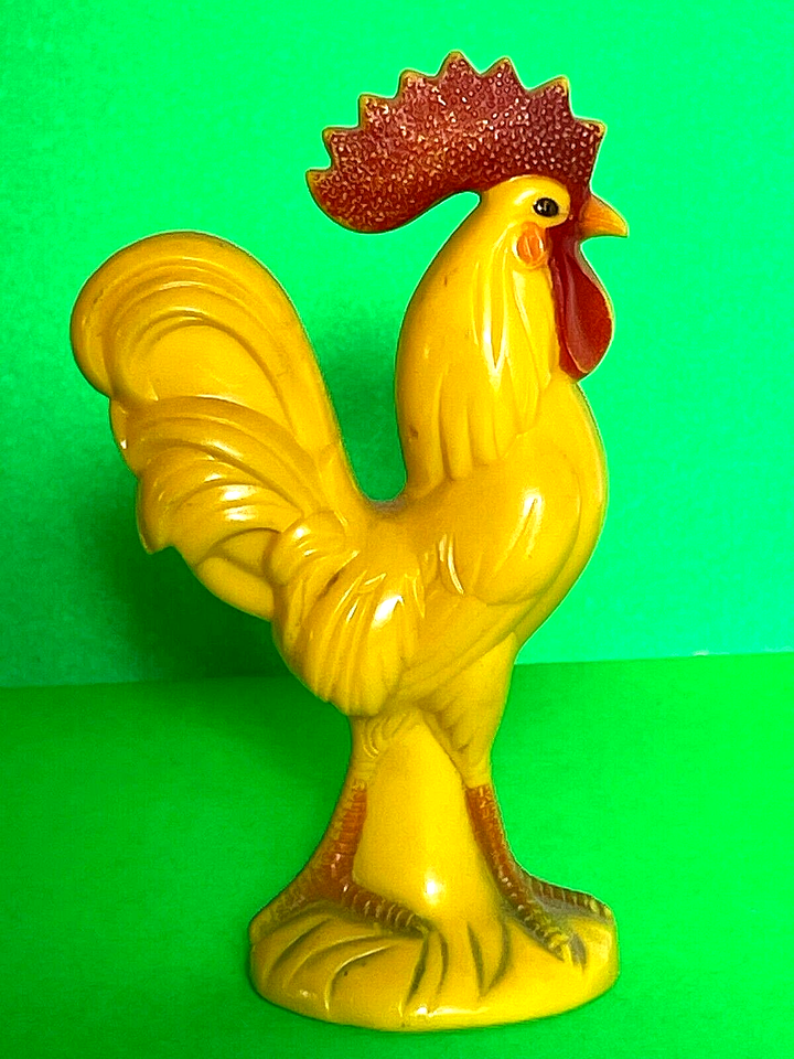 Vintage Knickerbocker 1950's Hard Plastic 4.5" Plastic Rooster Rattle ...