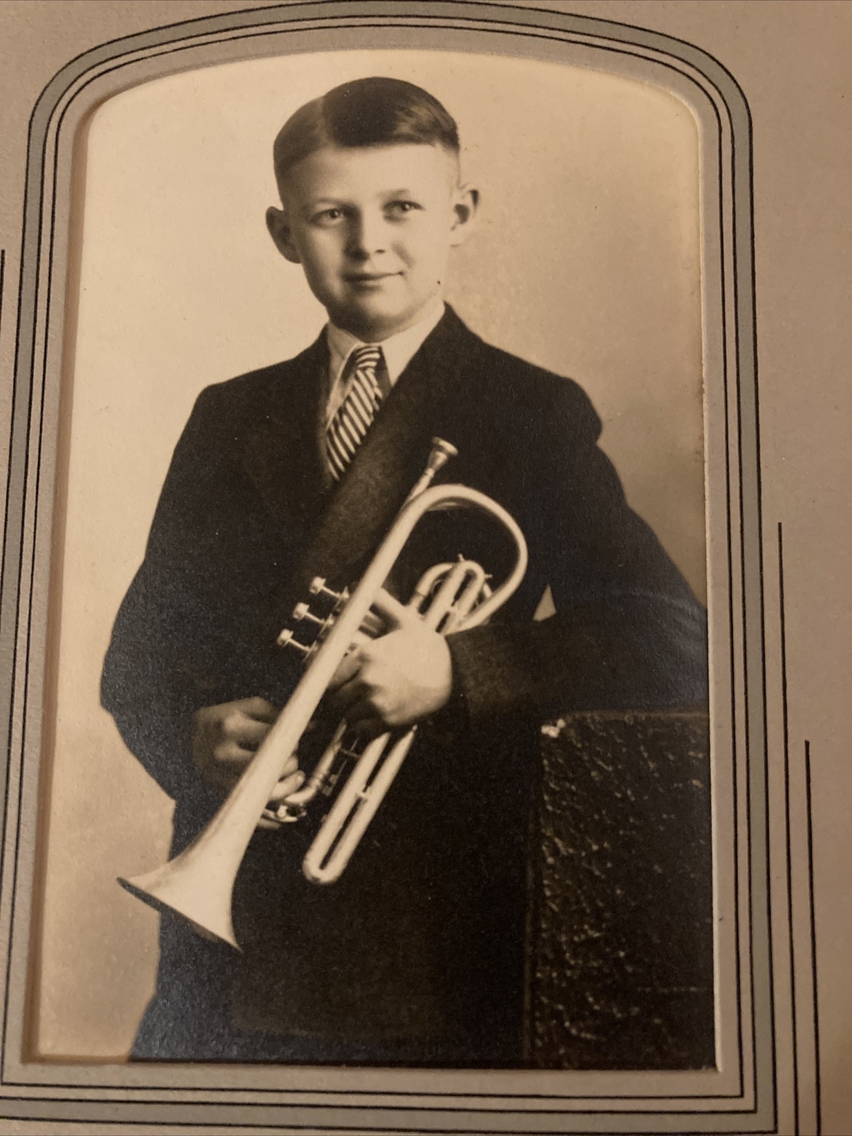 Rare Antique Studio Portrait of Young Bix Beiderbecke w/ Cornet Epic ...