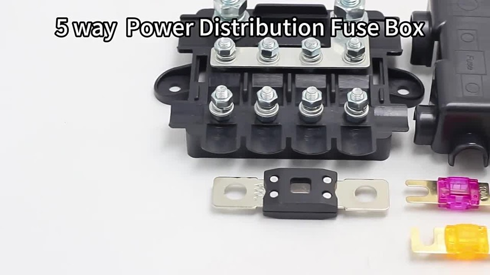 Car Power Distribution Terminals Block 5 Poles Bus Bar Fuse Holder Box ...