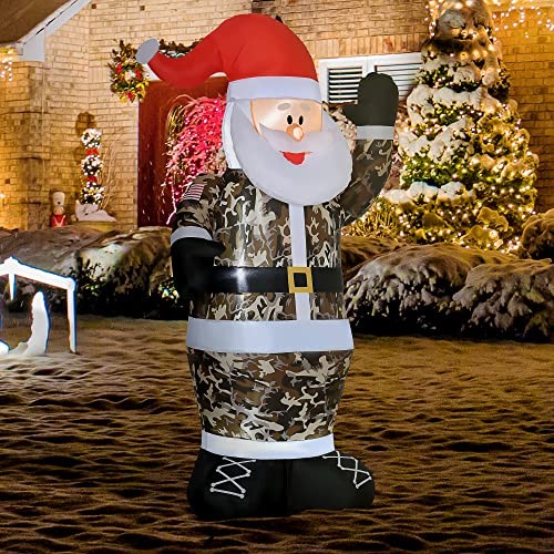 8' Christmas Inflatables Outdoor Decorations Santa Claus Wearing ...