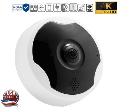 8MP 4K UHD Two-way Audio Fisheye IP PoE camera Wide-Angle built-in ...