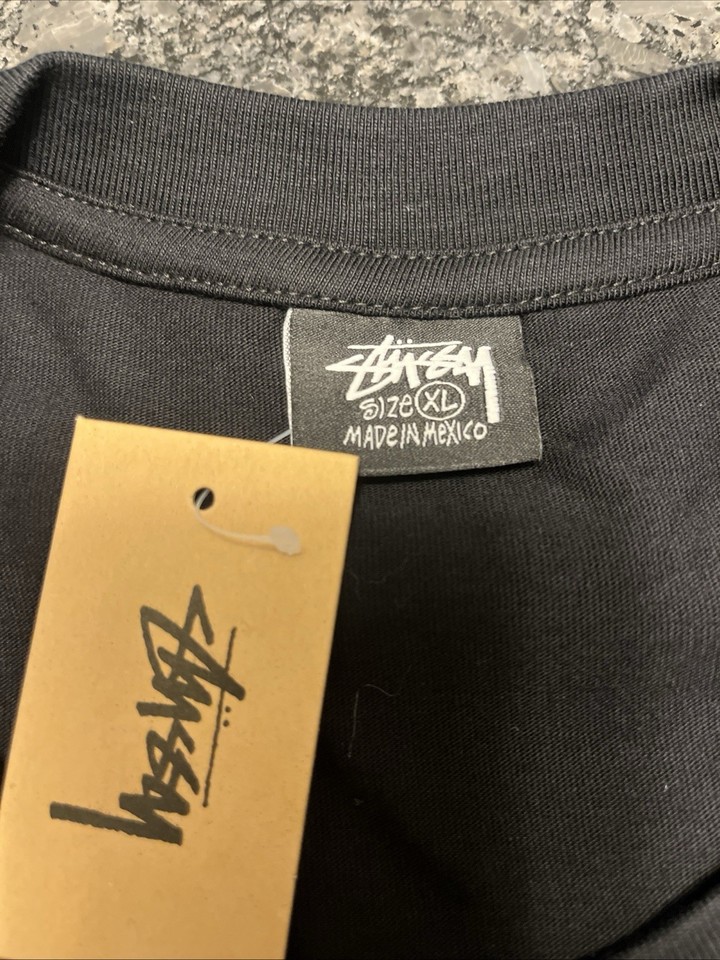 Stussy Basic Logo Black Tee Mens Size XL NEW | eBay