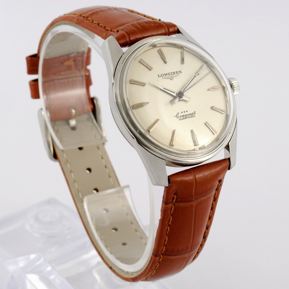 AUTHENTIC 1960 LONGINES CONQUEST SWISS AUTOMATIC STEEL GOLD FISH ...