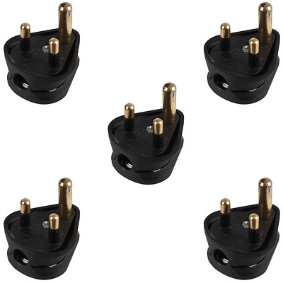 5 PACK 5A 3 Pin Round Pin UK Mains Plug Stage Lighting Lamps Electrical ...