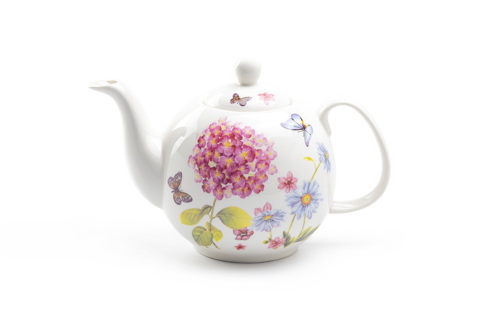 Grace Teaware Hydrangea with Butterflies Fine Porcelain Teapot | eBay