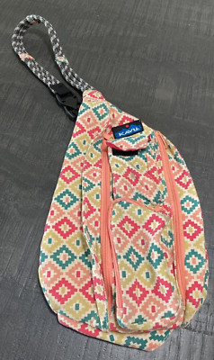 KAVU Crossbody Rope Sling Bag Backpack Tribal Aztec Hiking Camping ...