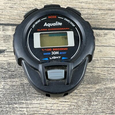 Aqualite Men's Black Digital Gray Dial Hand Winded Alarm Light Sport ...