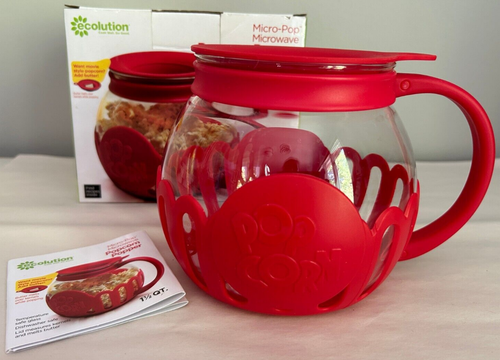 Ecolution Micro-Pop Microwave Popcorn Popper 1.5 Quart Red NEW! | eBay