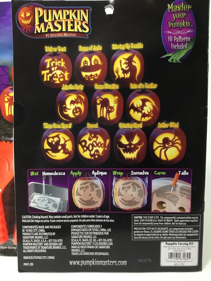 (2 PACK) Pumpkin Masters Pumpkin Carving Kit with 10 Patterns, 5 Tools ...