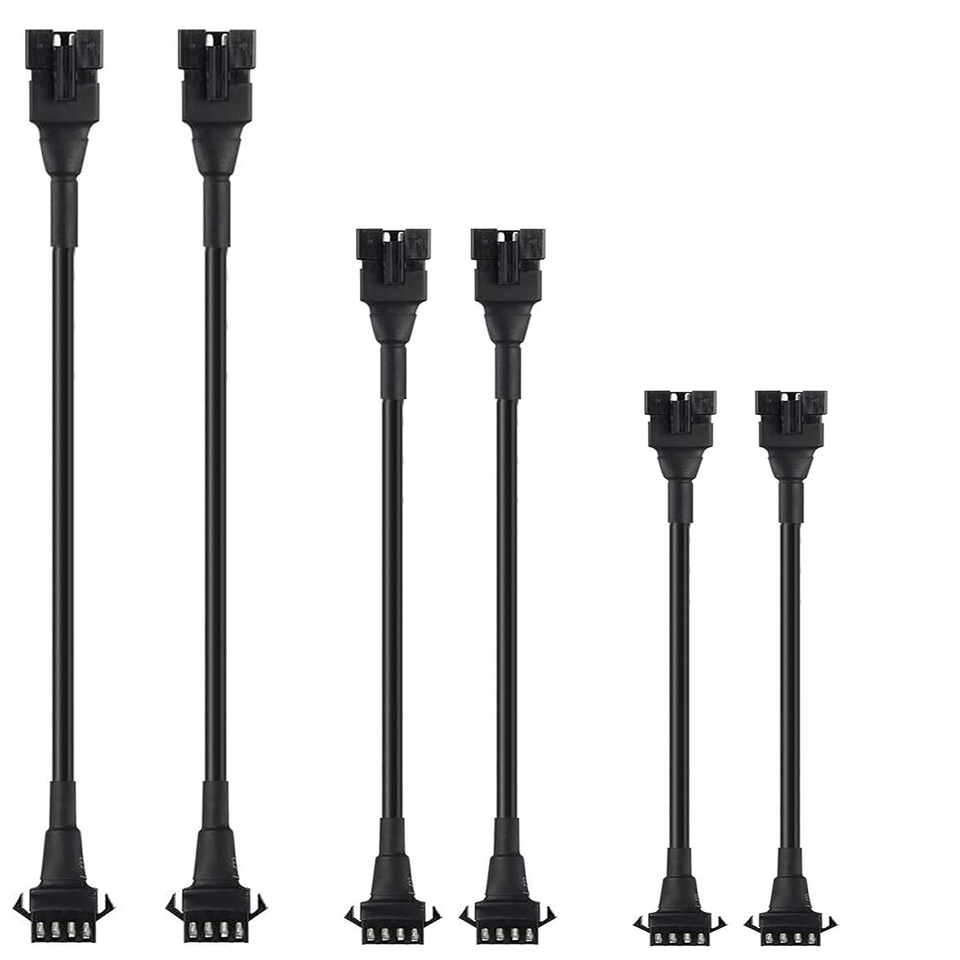 2PC 24In+2Pcs 36In+2Pcs 48In RGB LED Extension Cable, Extension Cords ...