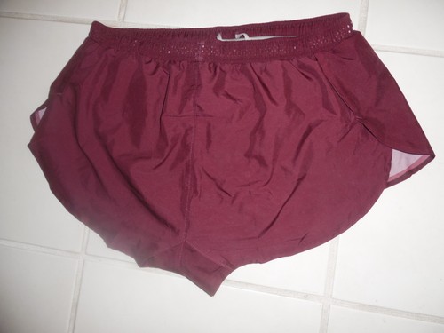 VINTAGE NIKE DRI-FIT MEN's HIGH CUT SPLIT LEG SPRINTER SHORTS-S-MAROON ...