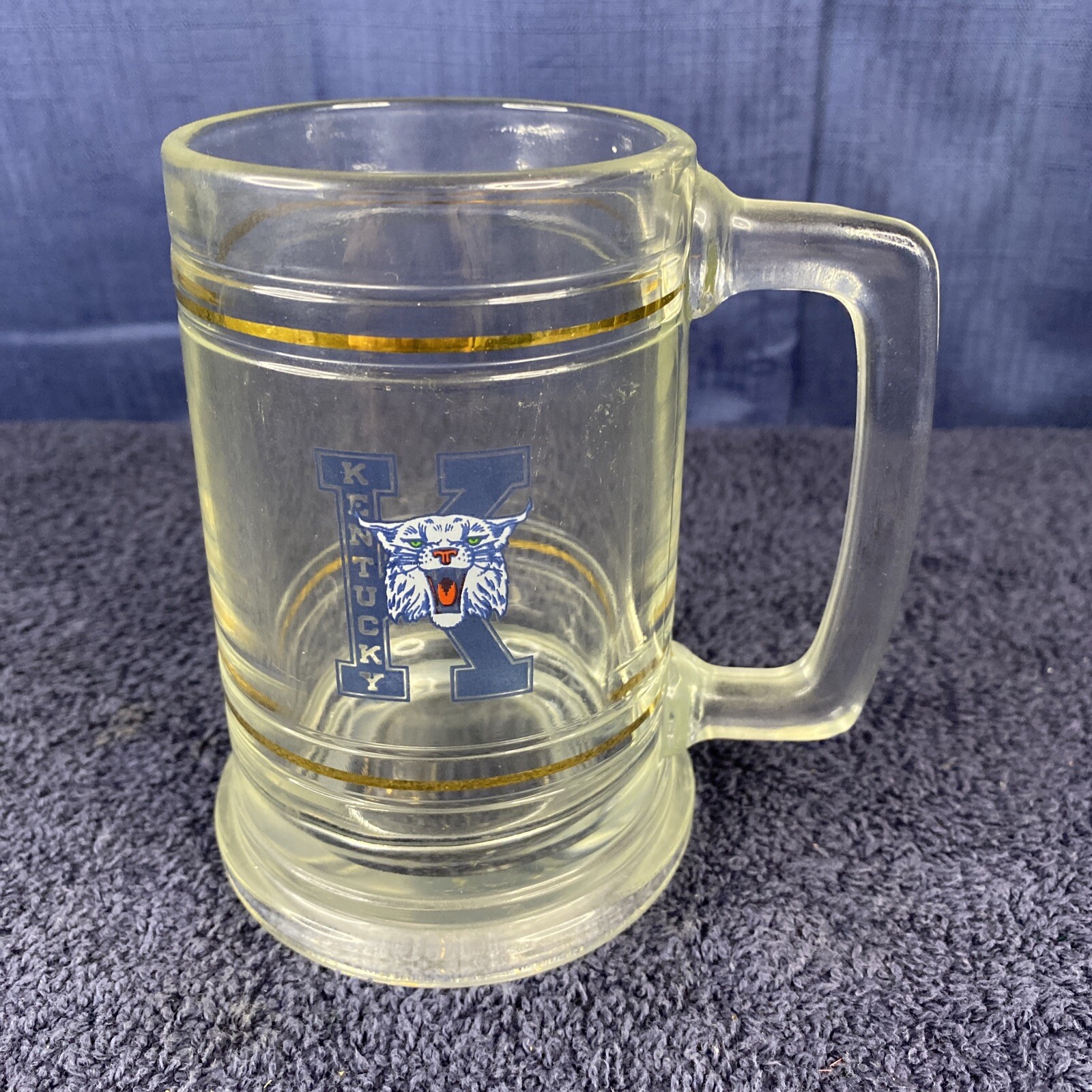 VINTAGE UNIVERSITY OF KENTUCKY WILDCATS BEER MUG GOLD TRIMMED W/ HANDLE ...