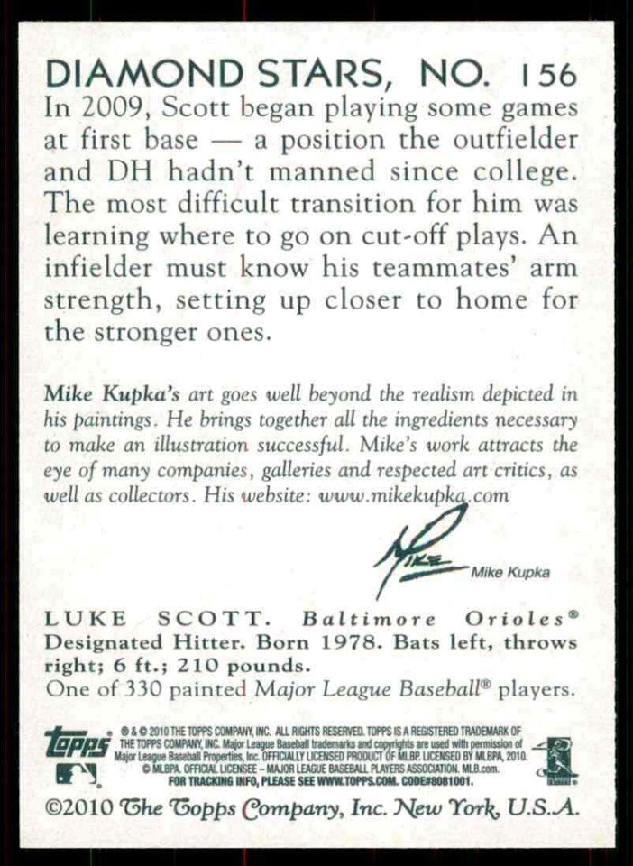 2010 Topps National Chicle Luke Scott #156 Baltimore Orioles | eBay