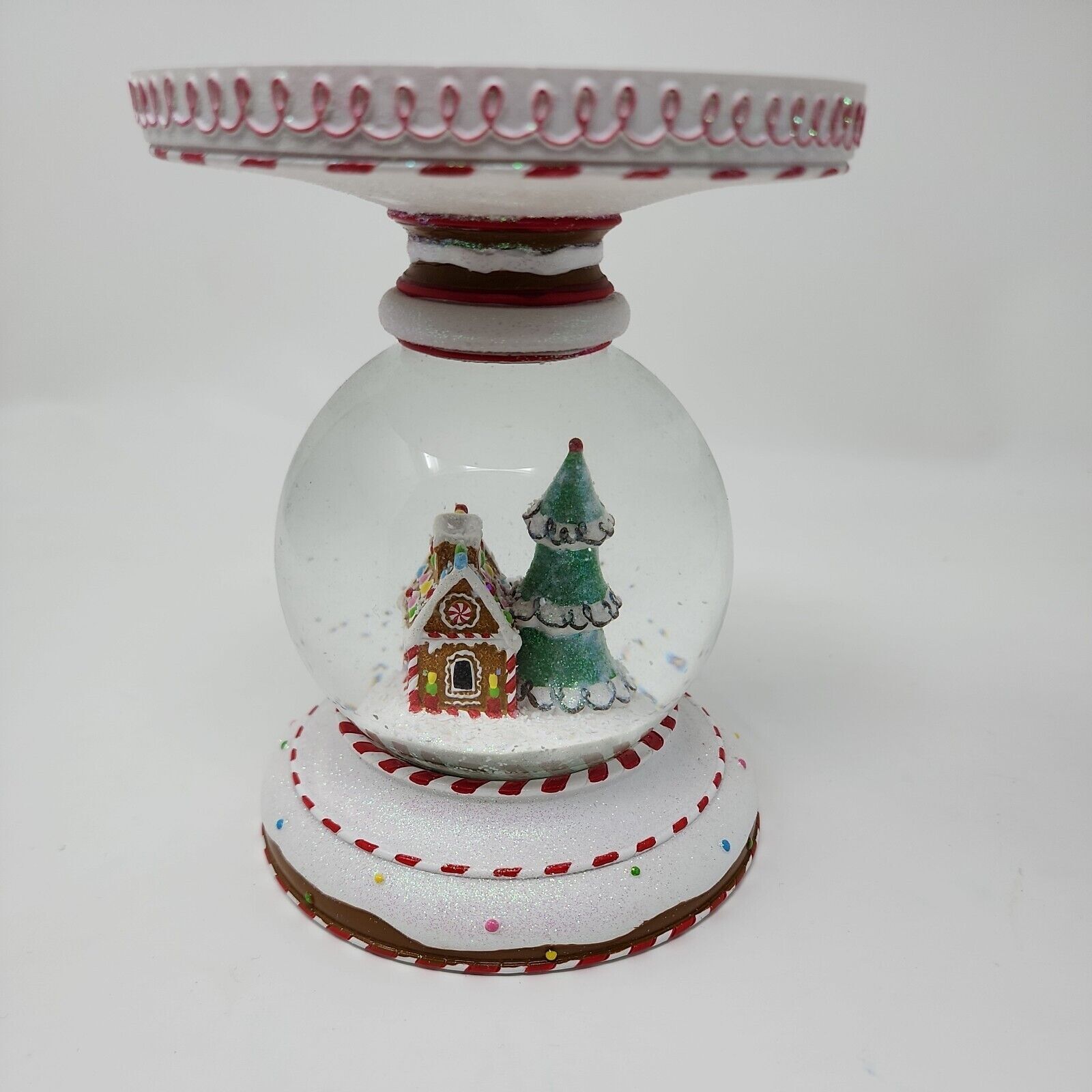Partylite Let It Snow 3 Wick Holder Gingerbread Christmas Snow Globe ...