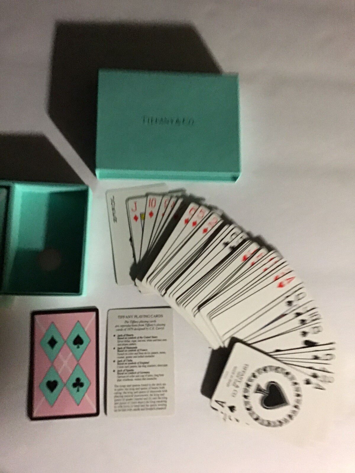 TIFFANY & Co. Playing Cards Authentic Pink and blue Diamond Design Flaw ...