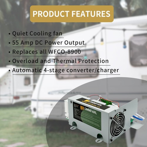 PM4 55 Amp Power Converter with Built-in 4 Stage Battery Charger 110VAC ...