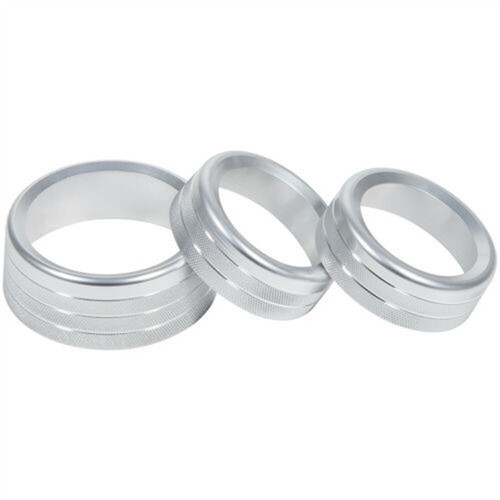 3PCS Silver Climate Volume Turn Knob Ring Cover For 14-21 Jeep Grand ...