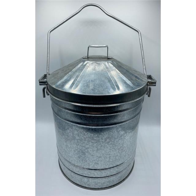GALVANISED STEEL ASH BIN WITH CAPTIVE LID AND HANDLE 55x33CM | eBay