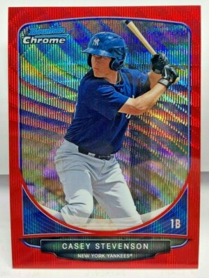 Casey Stevenson 2013 Bowman Chrome Prospect RED WAVE Refractor #'d 25/ ...