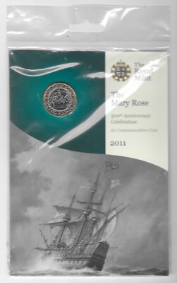 THE MARY ROSE 500th Anniversary UK Royal Mint BU £2 Coin 2011 sealed ...