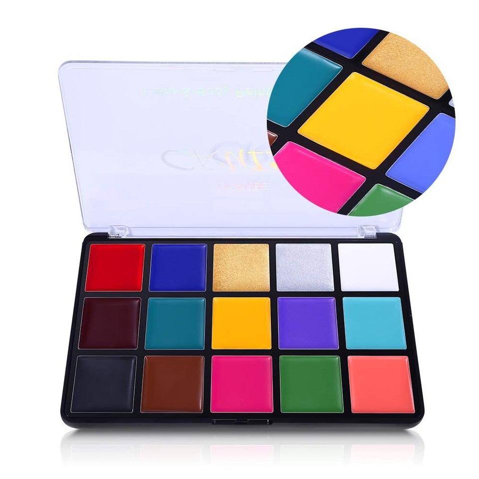 UCANBE Face Body Paint Oil, Professional 15 Colors FX Makeup Palette ...