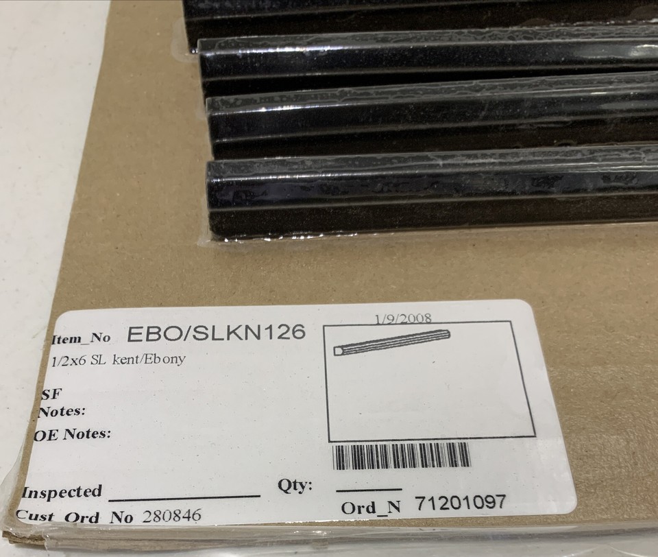 Ceramic Pencil Tile Subway Border 1/2”x6” Ebony Black Accessory 15 ...