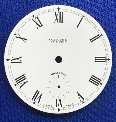 ORATOR -17 RUBIS- Pocket Watch Dial 40.5mm -Swiss Made- Incabloc -Latin ...