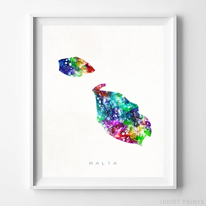 Malta Map Framed