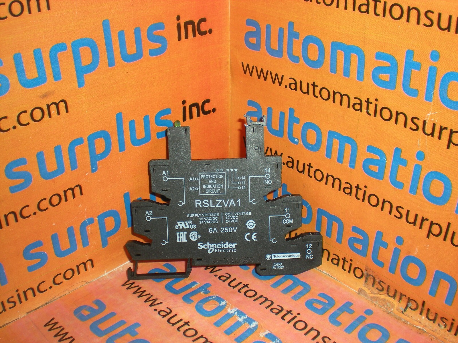 SCHNEIDER ELECTRIC RSLZVA1 RELAY SOCKET 5 PIN 6A 250V COIL:12-24VDC ...