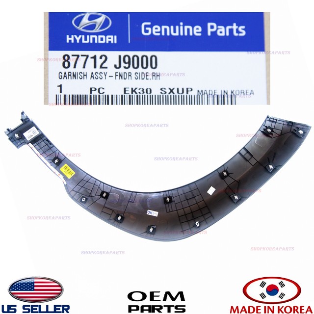 FRONT Fender Wheel Molding Right PASSENGER 87712J9000 HYUNDAI KONA 2018 ...