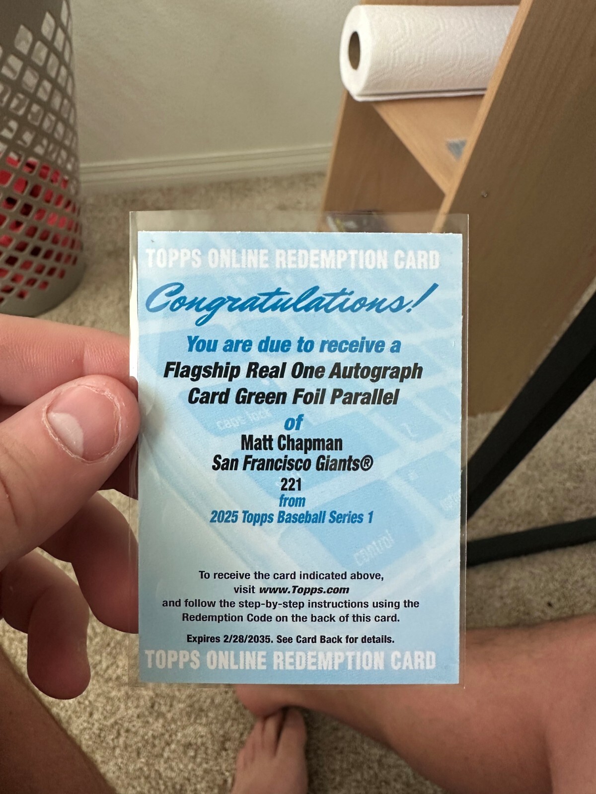 Matt Chapman 2025 Topps #221 Flagship Real One Autographs - Green Foil ...