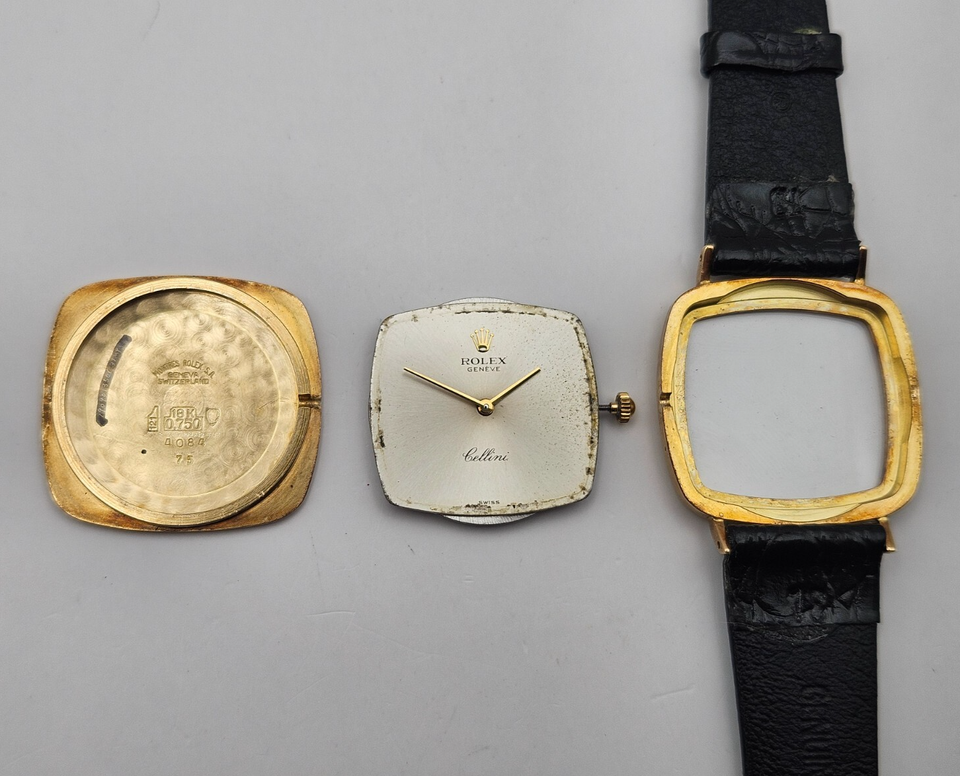 Vintage Rolex Cellini Tank 4084 70s Manual Wind 18K Yellow Gold ...
