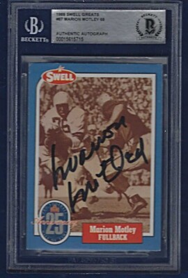 Signed 1988 Swell #87 MARION MOTLEY (d. 1999) Beckett Encapsulated ...
