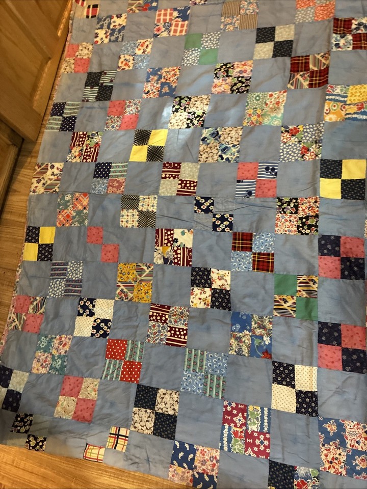 78”X 65” Vintage American Patchwork Quilt Mulitcolor Light Weight | eBay