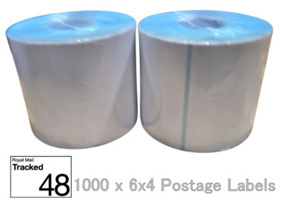 4X6" 100x150MM DIRECT THERMAL PRINTER POSTAGE LABELS ROYAL MAIL UPS ...
