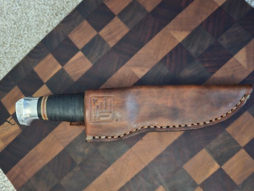 Vintage KABAR 1202 Fixed Blade Knife w/Custom Leather Sheath USA | eBay